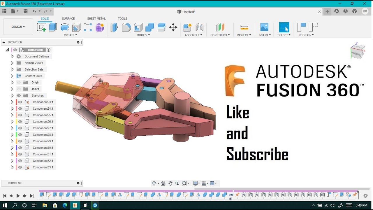Robot Gripper in Autodesk Fusion 360 - YouTube