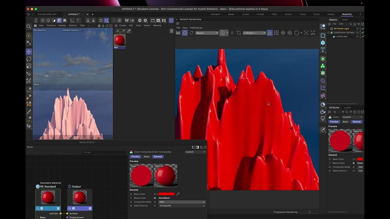 C4D 2024 Tutorial 12 Curvature Node Part 1: Curvature & Color Layer - YouTube