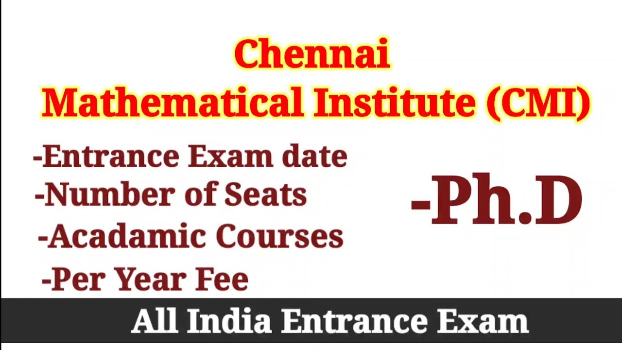 Chennai Mathematical Institute (CMI) | Full detail | Tamil - YouTube