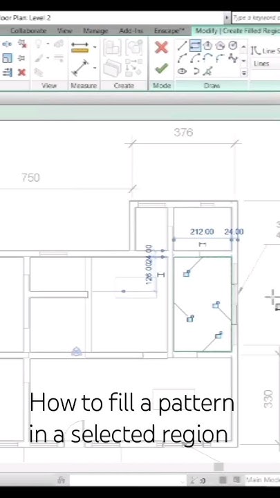 How fill a region with pattern |#filled region|#hatch|Revit|#shorts ...