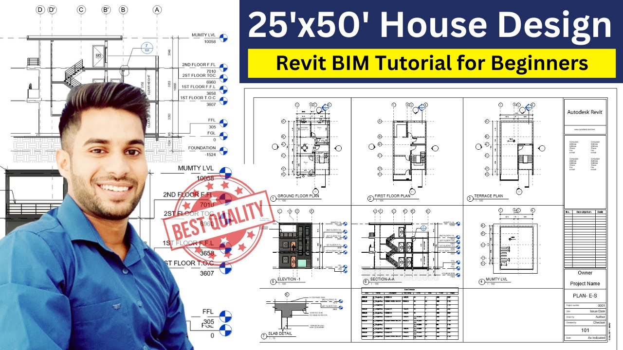 Full House Design in Revit BIM | 3D Building 25'X50' | Revit Tutorial ...
