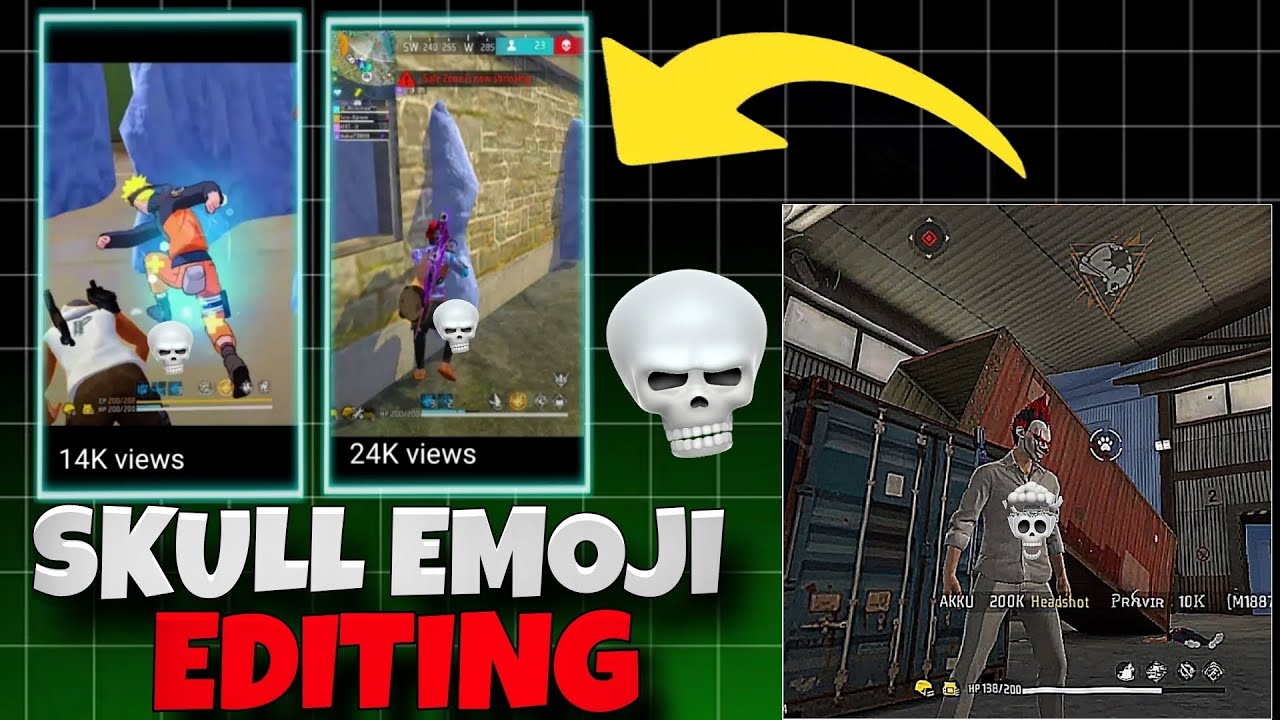 Trending skull emoji editing 🥶 viral free fire shorts editing tutorial ...