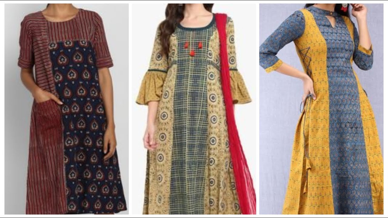 Square panel kurti design ideas,Cotton ikat fabric kurti designs ...