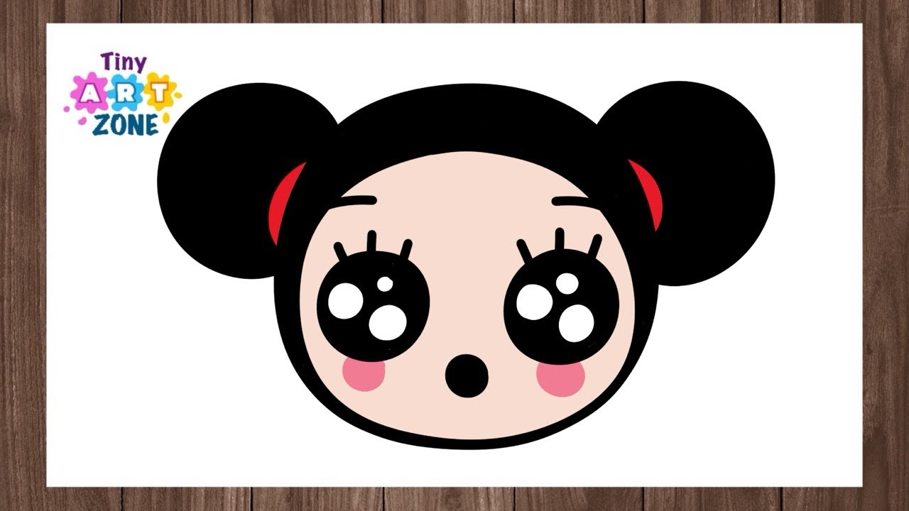 How to Draw Cute PUCCA Easy for Kids | Tiny Art Zone - YouTube