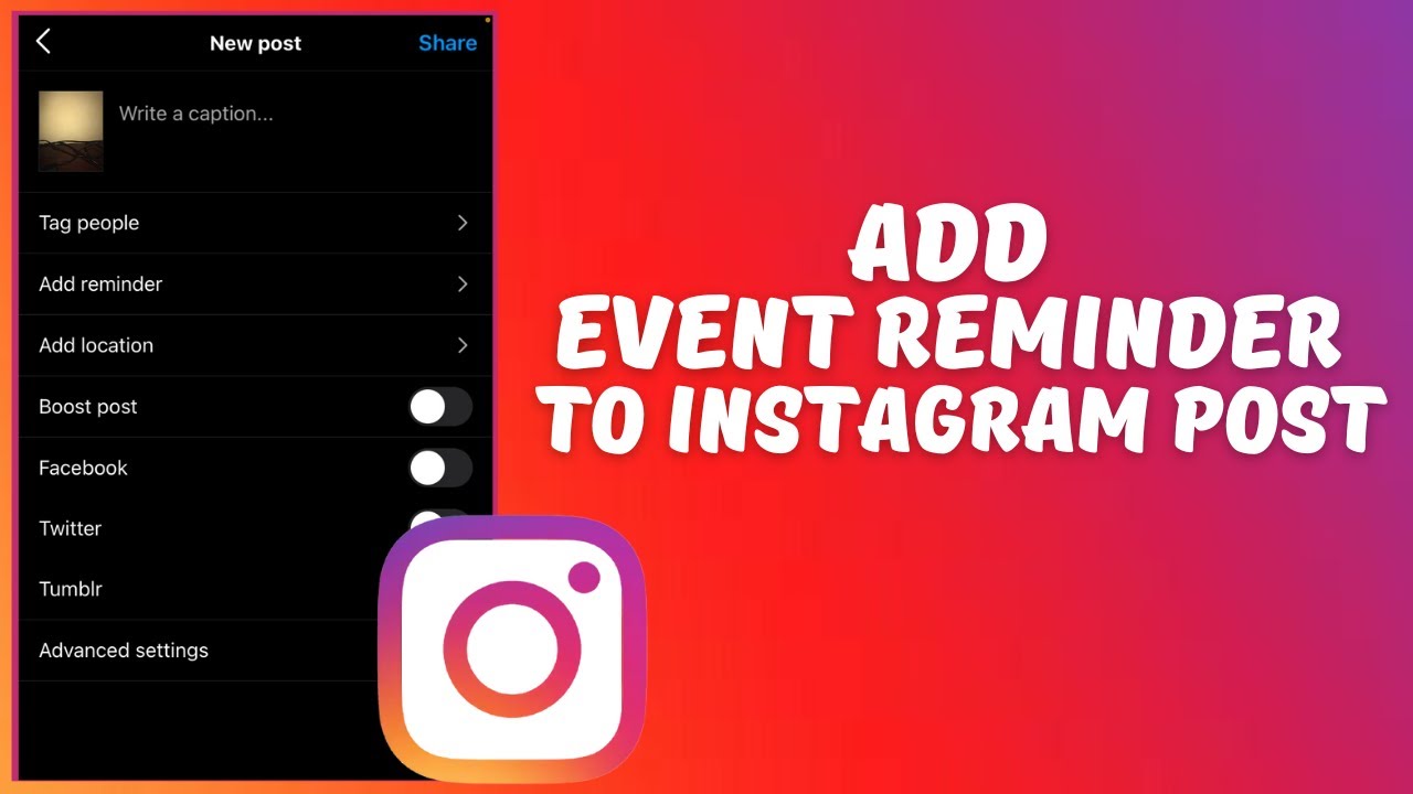 How To Add Event Reminder On Instagram Post - YouTube