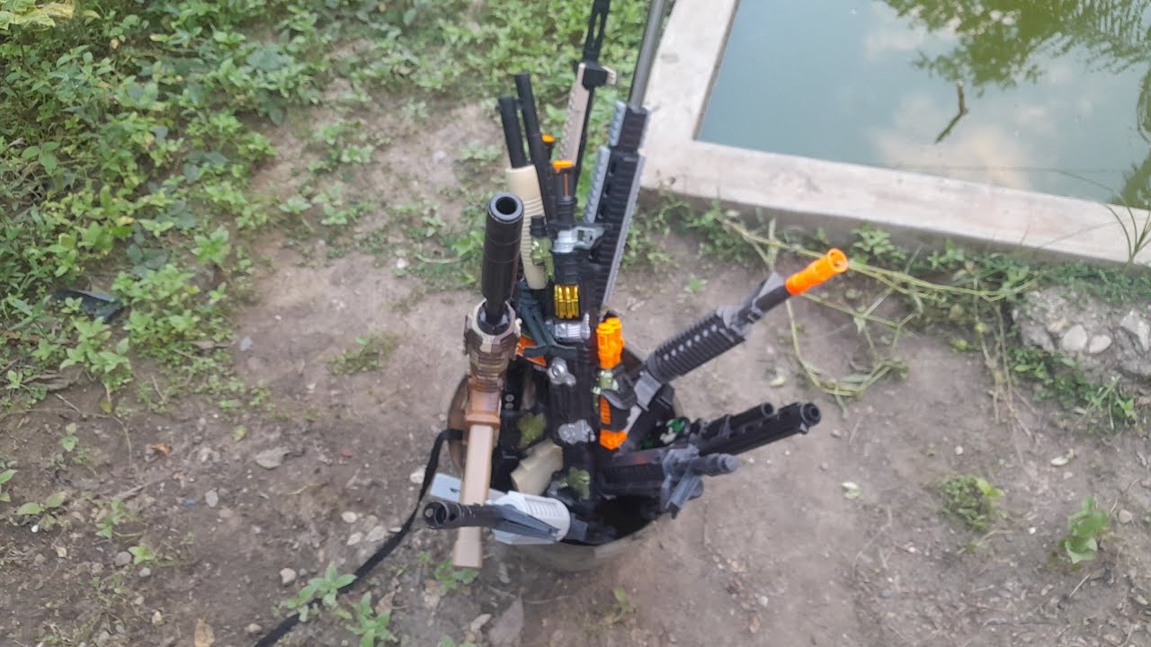 mencoba tembak tembakan AK101,M14,Nerf Guns,M60, Sniper Barreta Silver ...