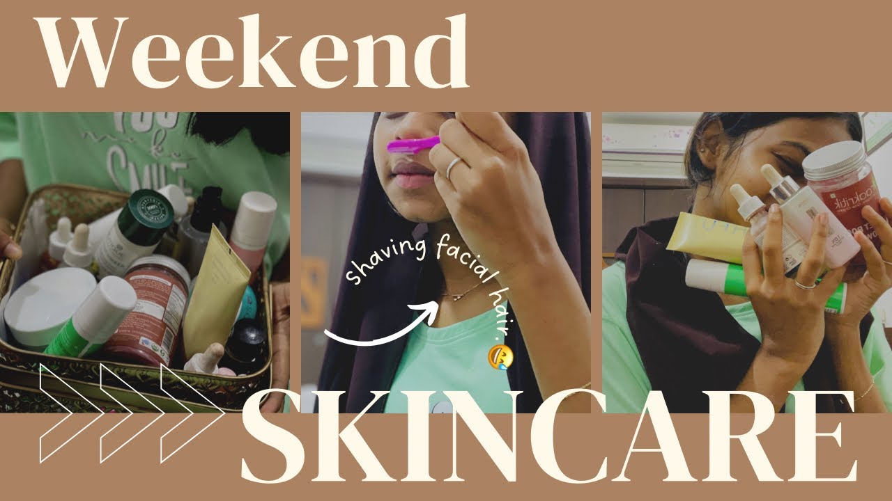 Weekend skincare routine. (Shaving facial hairs,peeling solution) - YouTube