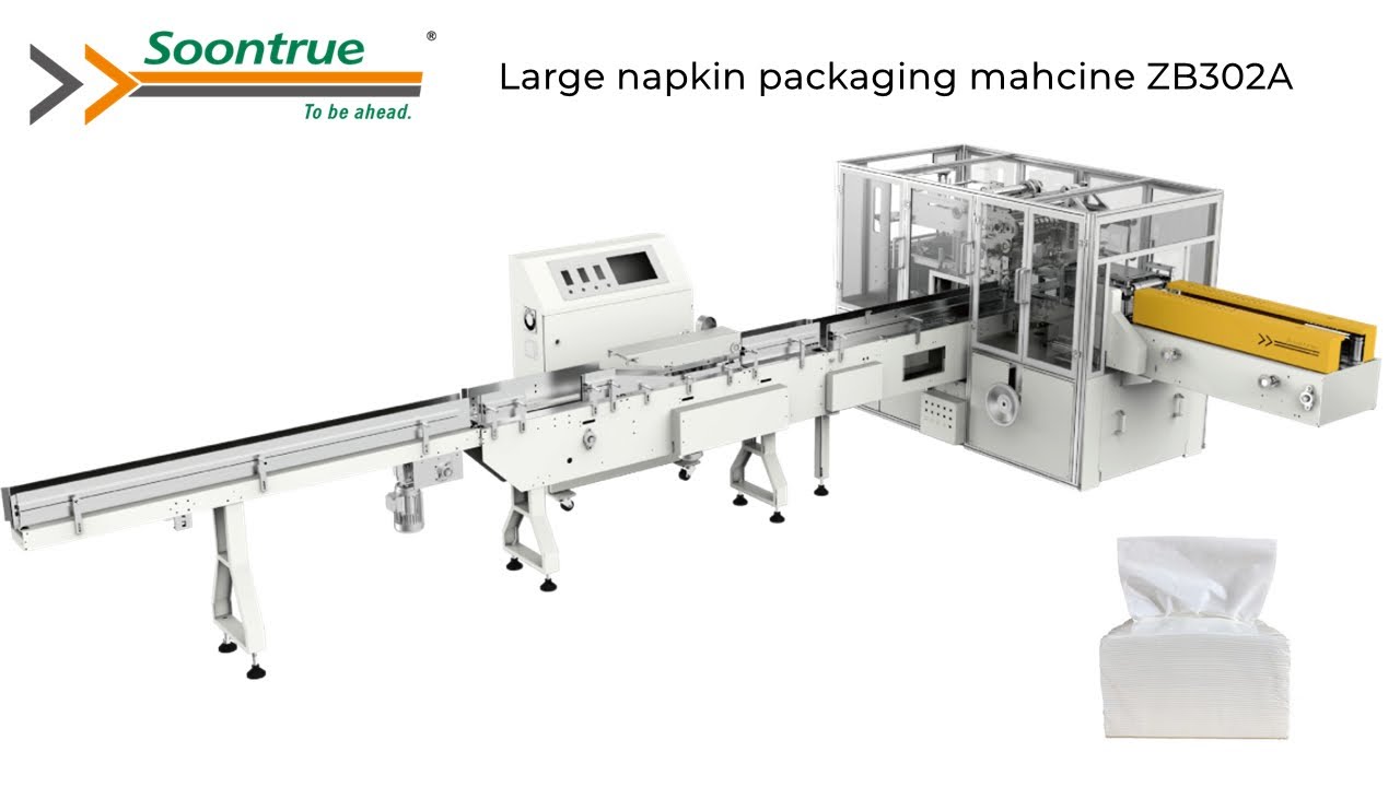 ZB302A Napkin packing machine - YouTube