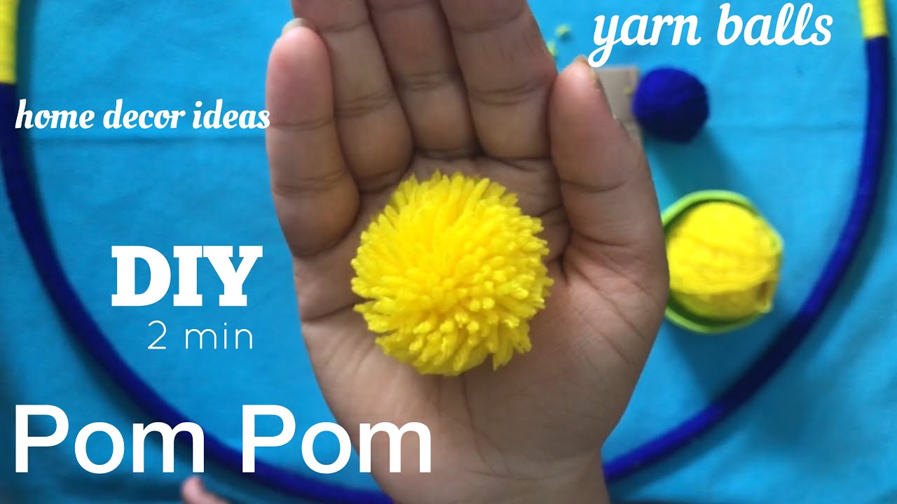 DIY | Pom Poms using cardboard | Simple, Easy & Super fast - YouTube
