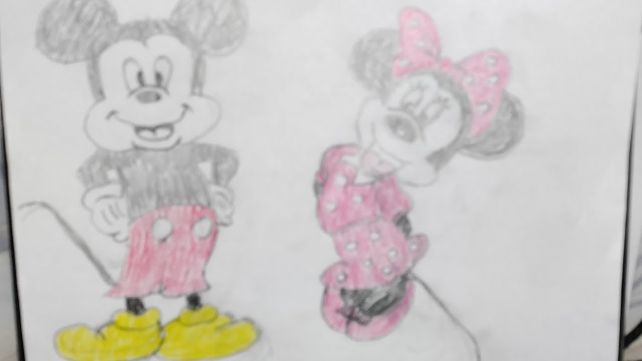 Simply Marites Drawing Micky Mouse & Minnie Mouse 😜🥰 - YouTube