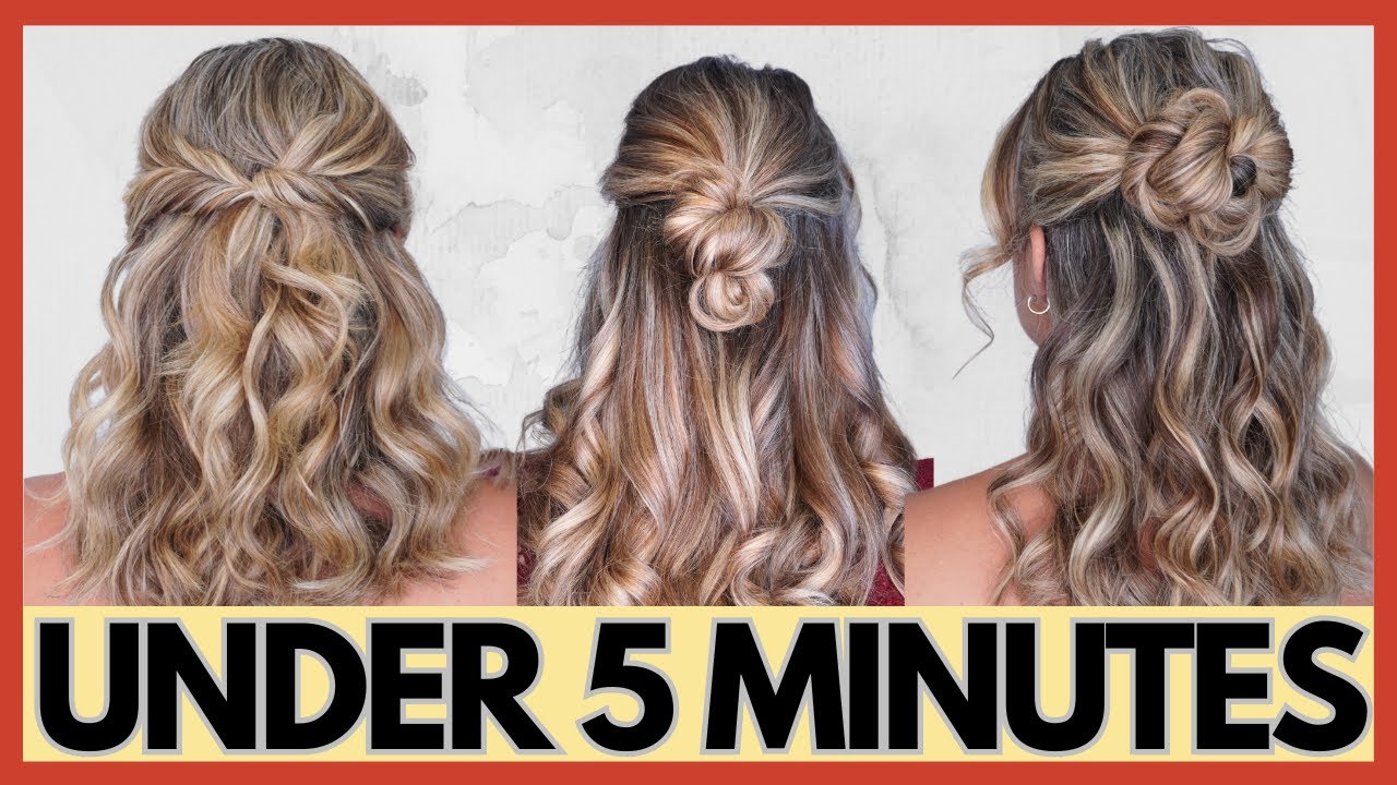 EASY half up half down hairstyles in less than 5 minutes - YouTube