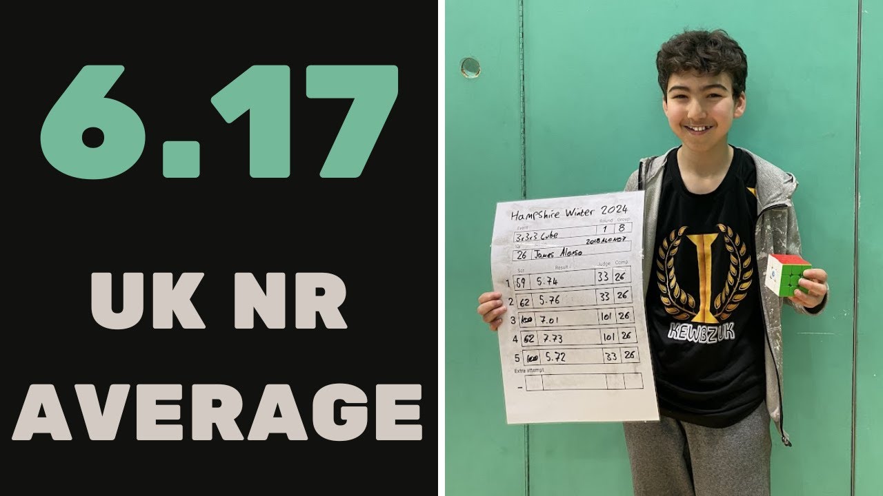 6.17 3x3 UK National Record Average | James Alonso - YouTube