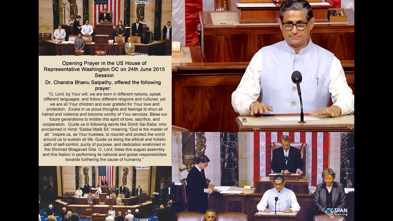 Dr Chandra Bhanu Satpathy offering Opening Prayer at the US House of Representatives | June 24 ...