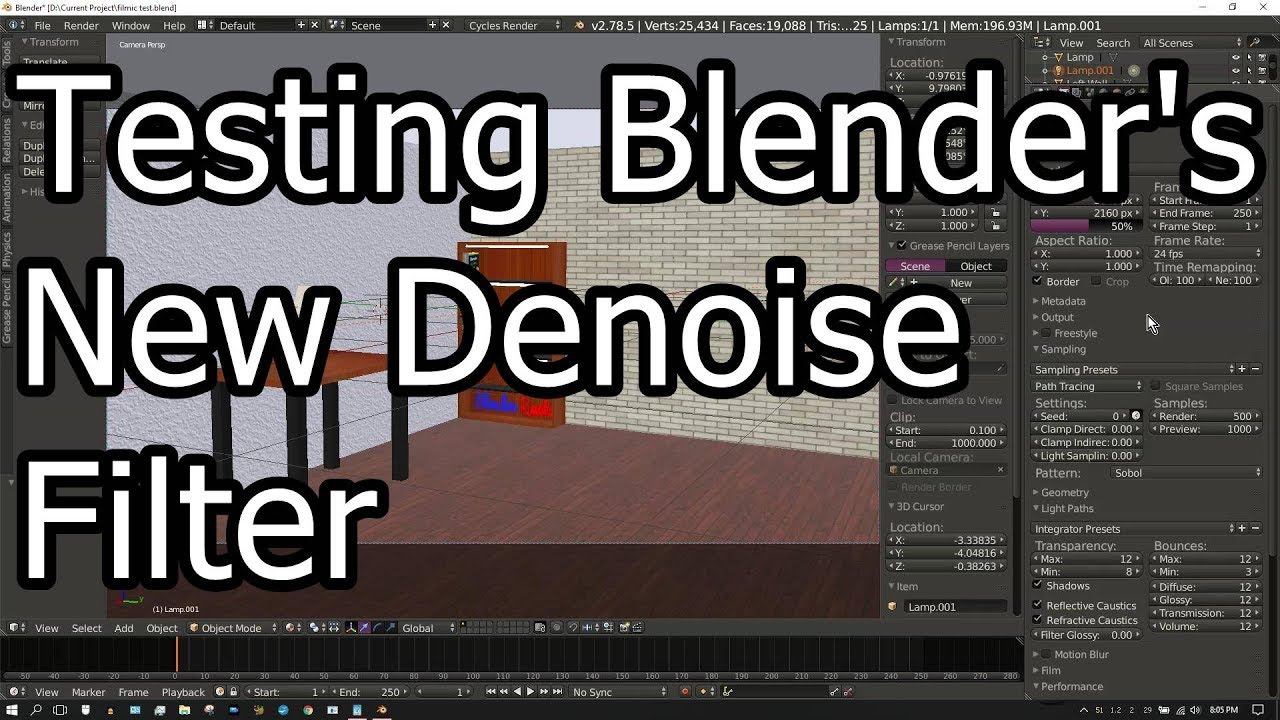 Testing Blender's Cycles Denoise Filter - YouTube