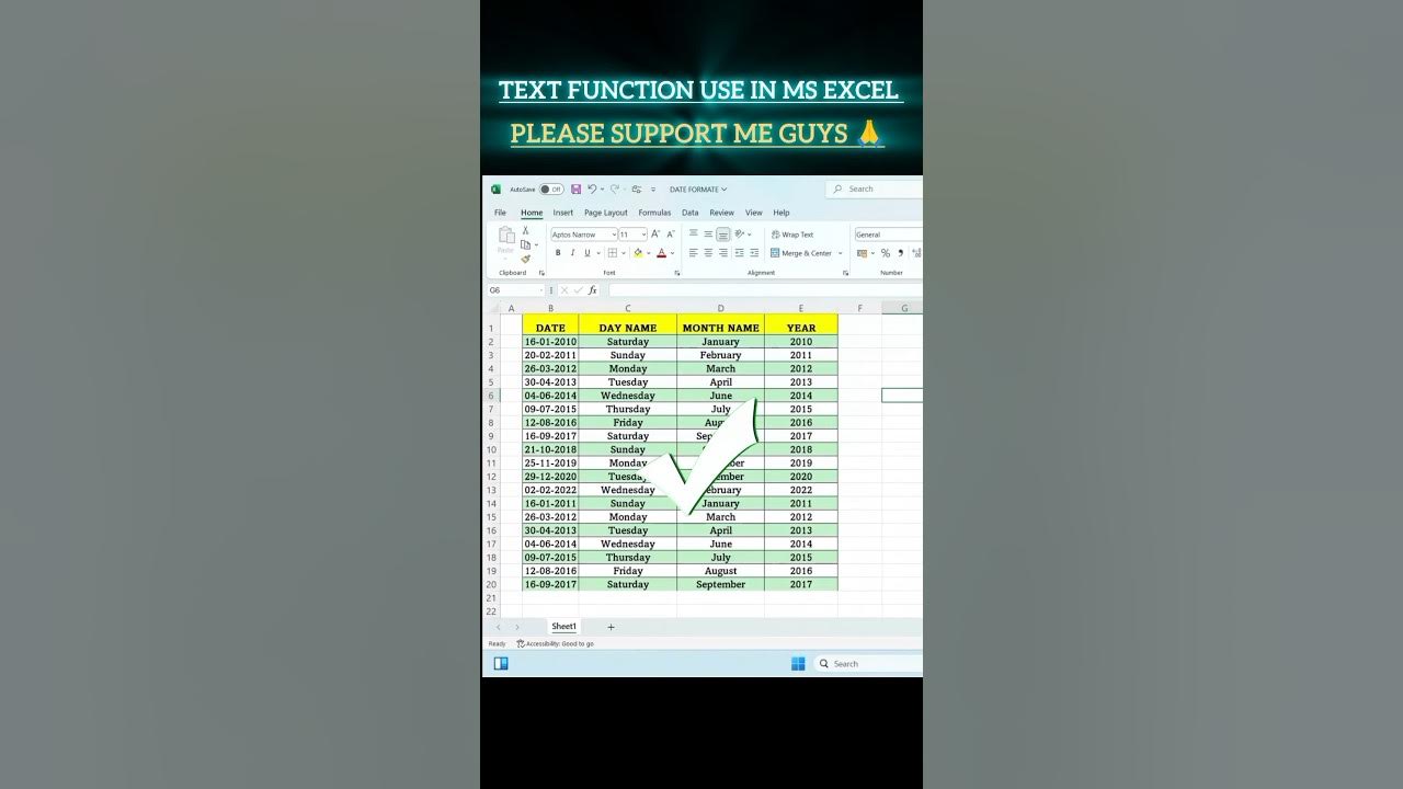 TEXT FUNCTION USE IN MS EXCEL #tipsandtricks #tutorial #excel #shorts ...