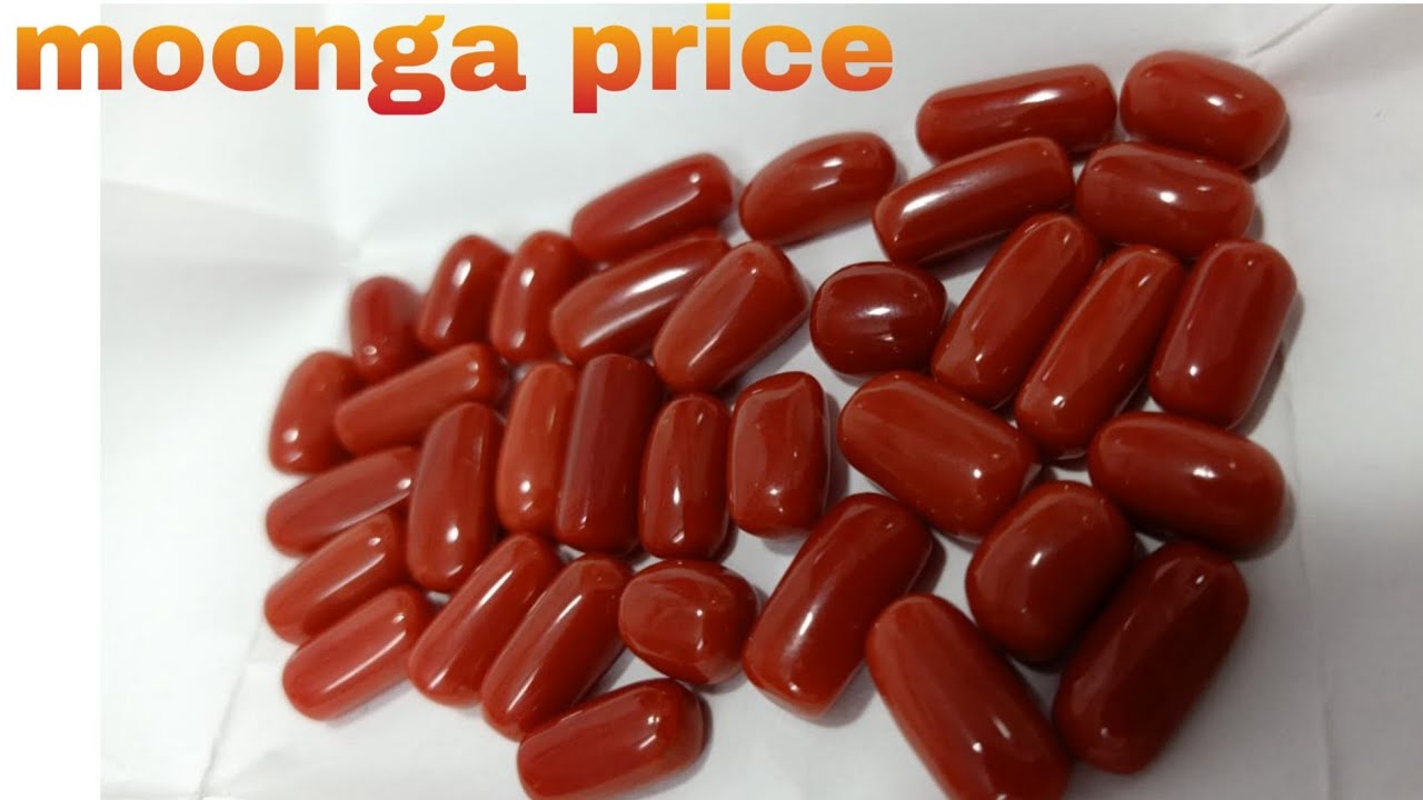 Red Coral moonga Stone Price - YouTube