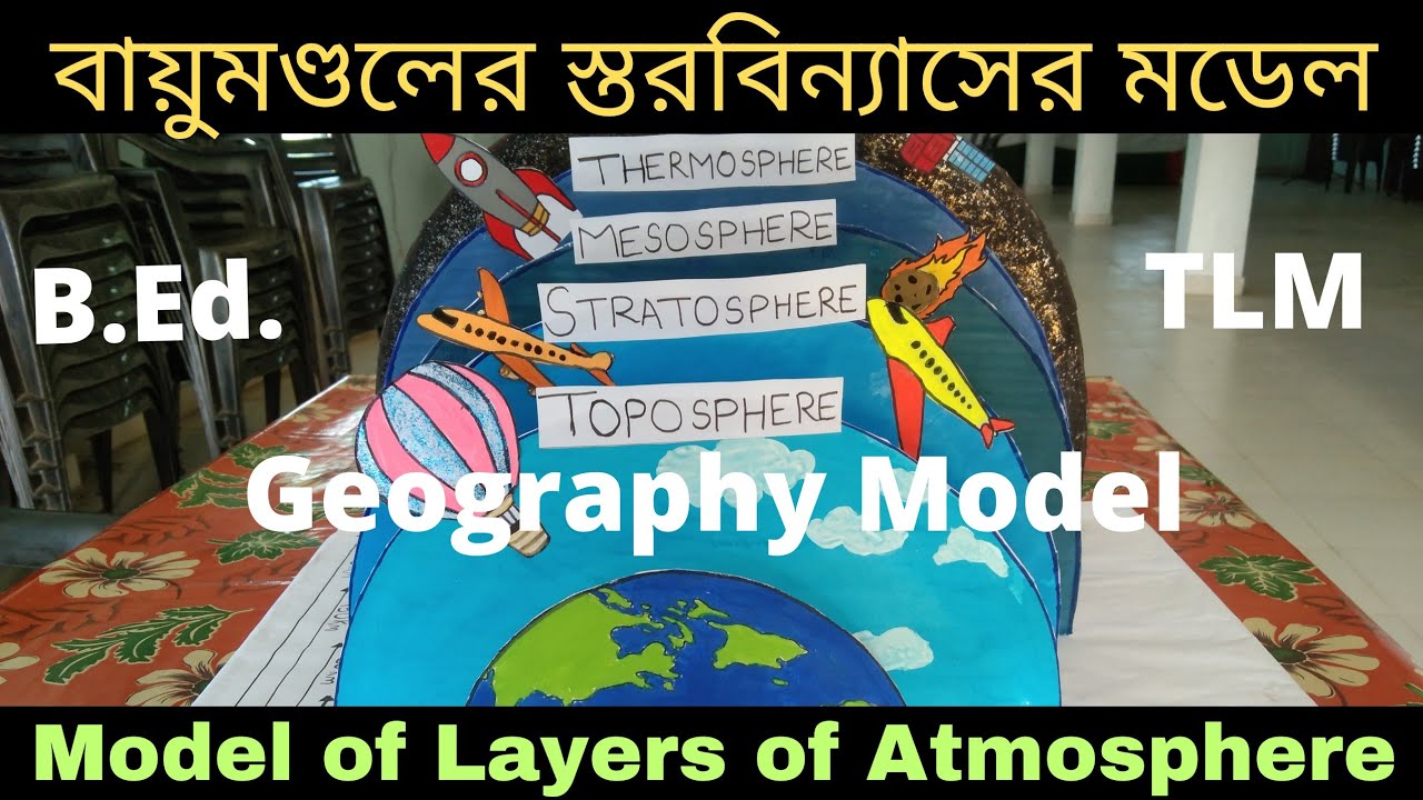 Layers of atmosphere model TLM / বায়ুমন্ডলের স্তরবিন্যাসের মডেল ...
