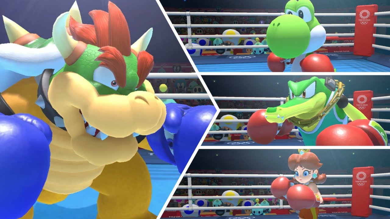 Boxing (Hard) Bowser VS Yoshi Vector & Daisy Gameplay Mario & Sonic At ...