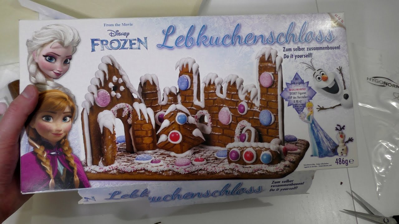 Six years old Gingerbread House with Disney Frozen Figurines - YouTube