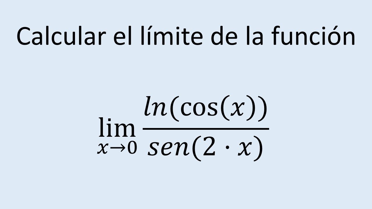Ejercicio paso a paso de cálculo de límites de funciones. Ejercicio 08 ...