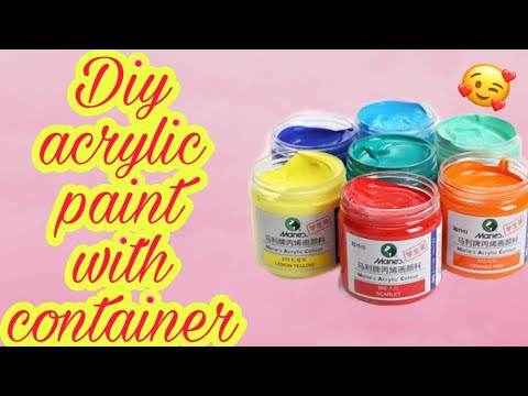 Diy acrylic paint at home/Homemade acrylic paint with container/how to ...