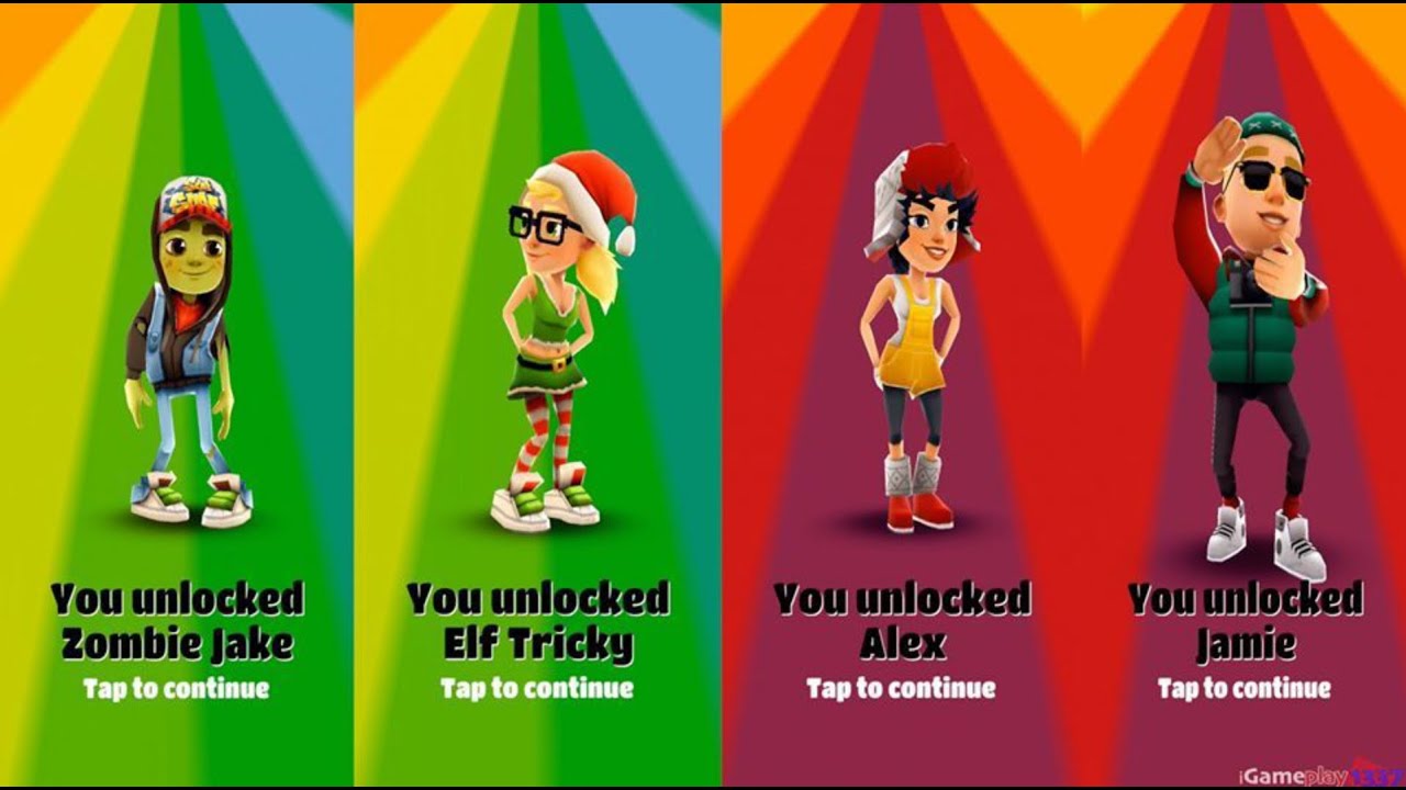 Subway Surfers (2015) - Elf Tricky vs Zombie Jake vs Alex vs Jamie ...