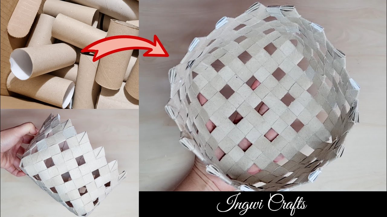 Weave a Basket From Paper Core | Đan một cái rổ từ lõi giấy - YouTube
