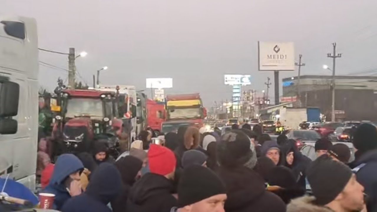 Protest 2024 blocati inca la intrare in Bucuresti - YouTube