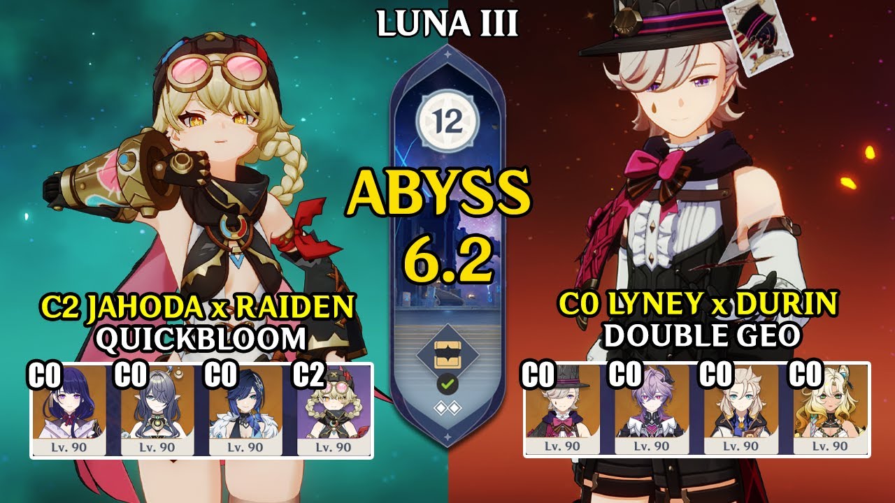 C0 Raiden Lauma Quickbloom & C0 Lyney Durin Hexerei Buff | Spiral Abyss ...