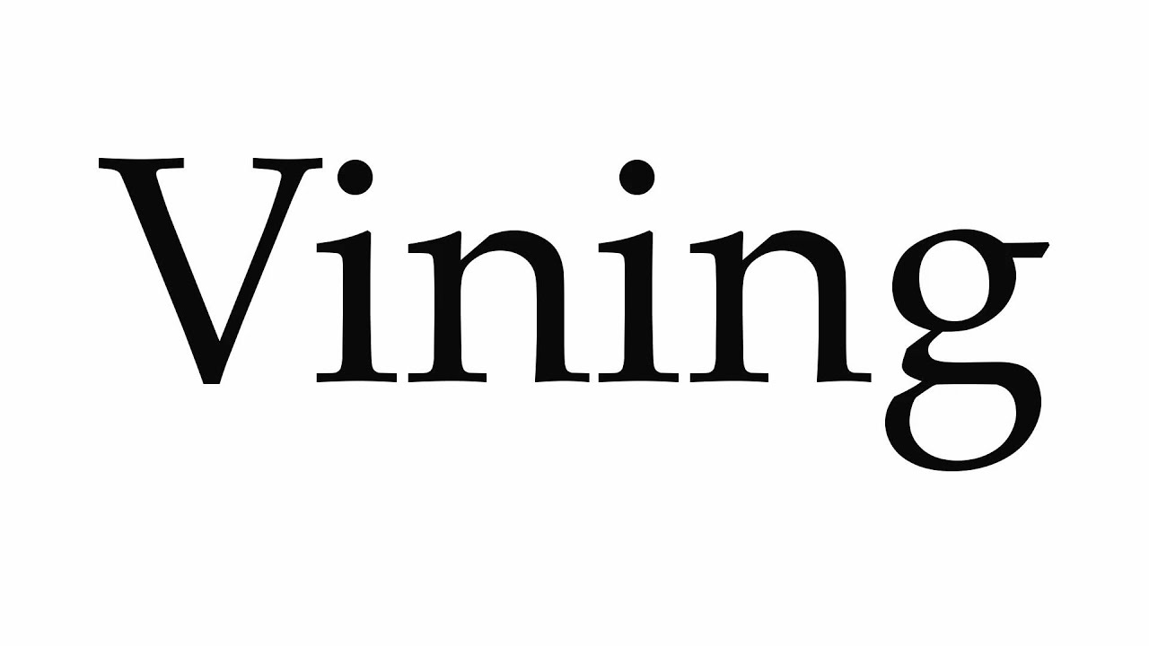 How to Pronounce Vining - YouTube