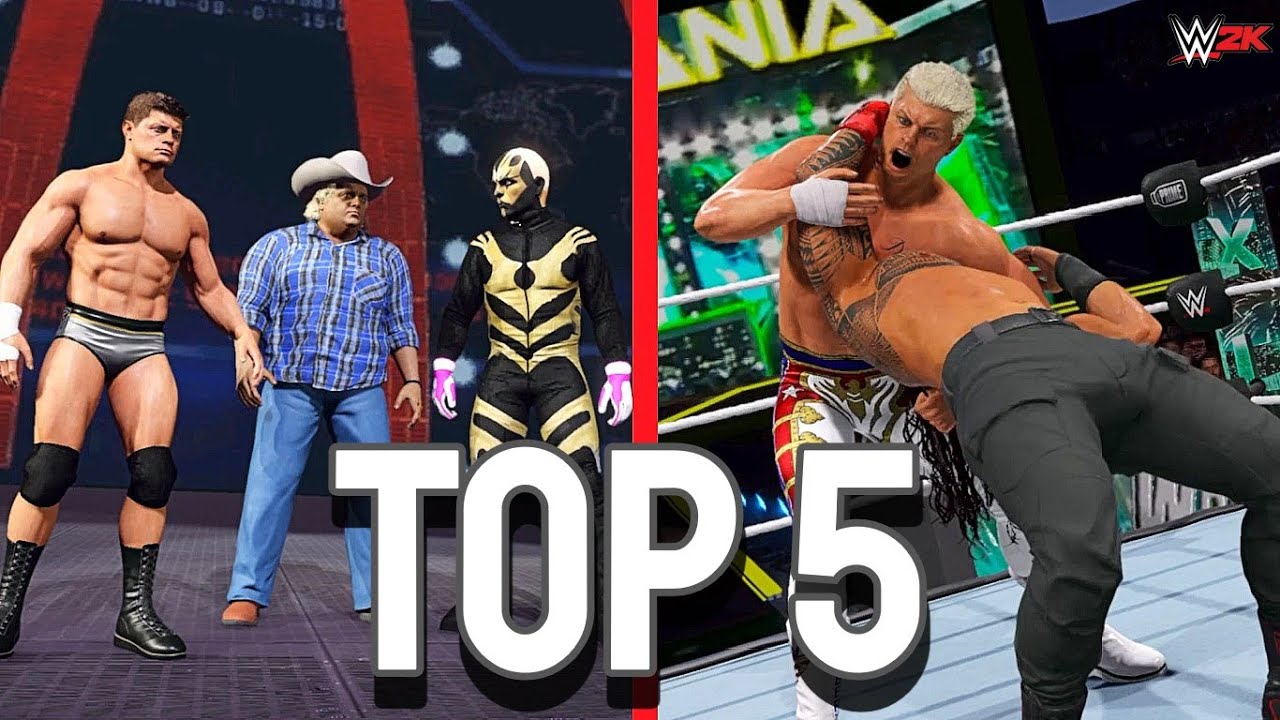 WWE 2K: TOP 5 most EMOTIONAL Cody Rhodes Victories - YouTube