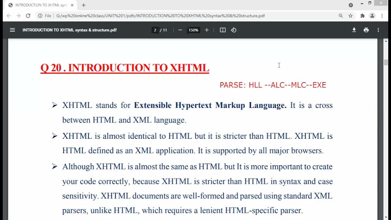LECTURE 11 INTRO TO XHTML - YouTube
