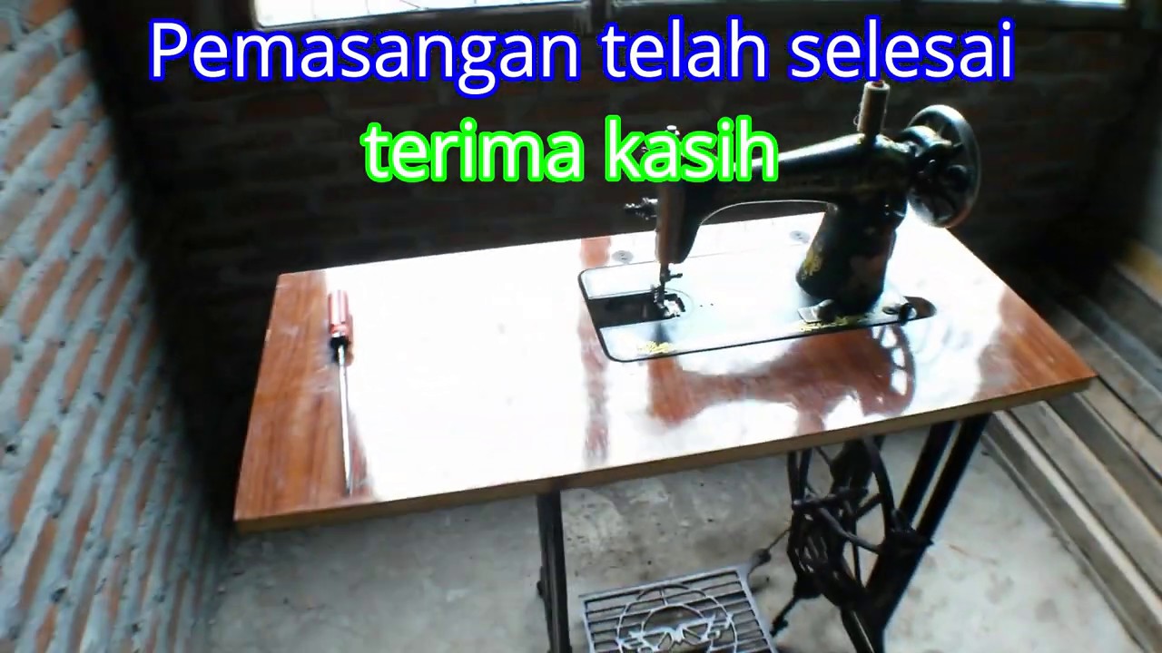cara pemasangan meja mesin jahit manual - YouTube