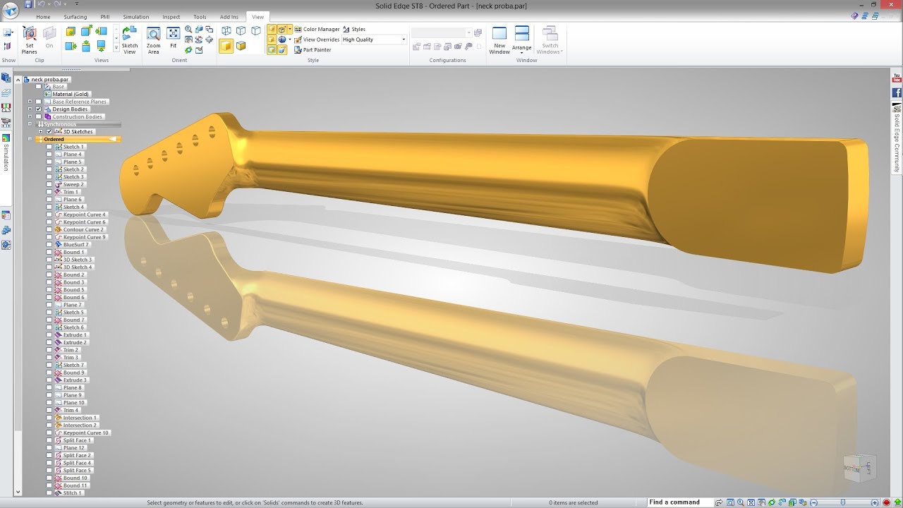 SOLID EDGE ST8 - SURFACE - NECK - YouTube
