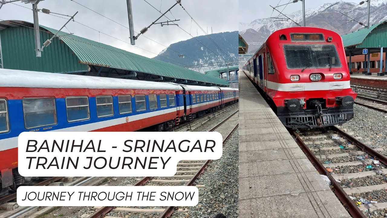 Banihal to Srinagar Train Journey Vlog - Journey in Snow - Kashmir Rail ...
