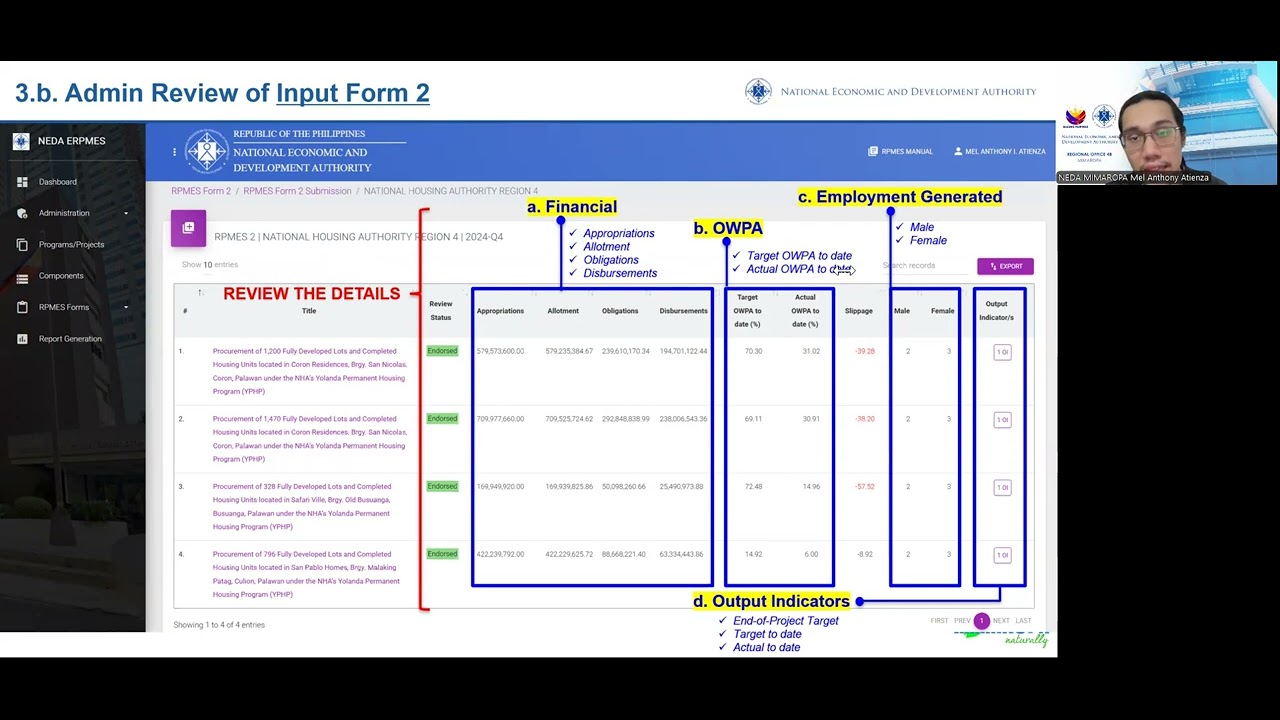 eRPMES Admin Manual Review of Input Forms 1 4 and Processing of Output ...