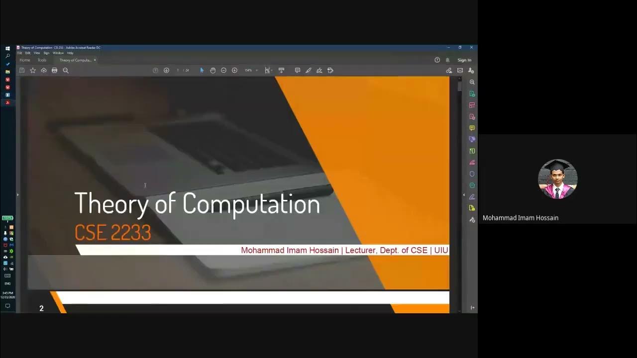 Lecture - 15 (2020) - Theory of Computation (TOC) [Mohammad Imam Hossain] UIU - YouTube