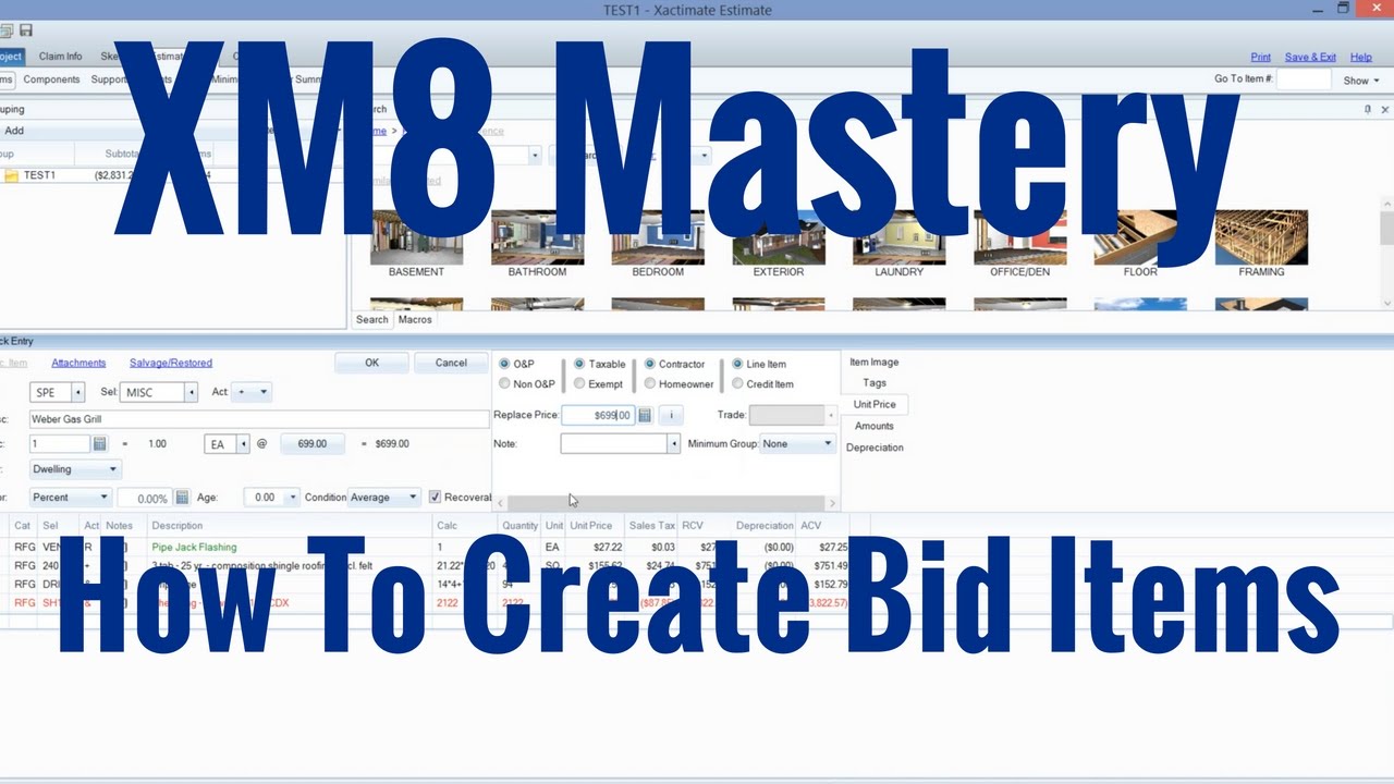 How to Use Bid Items in Xactimate - YouTube