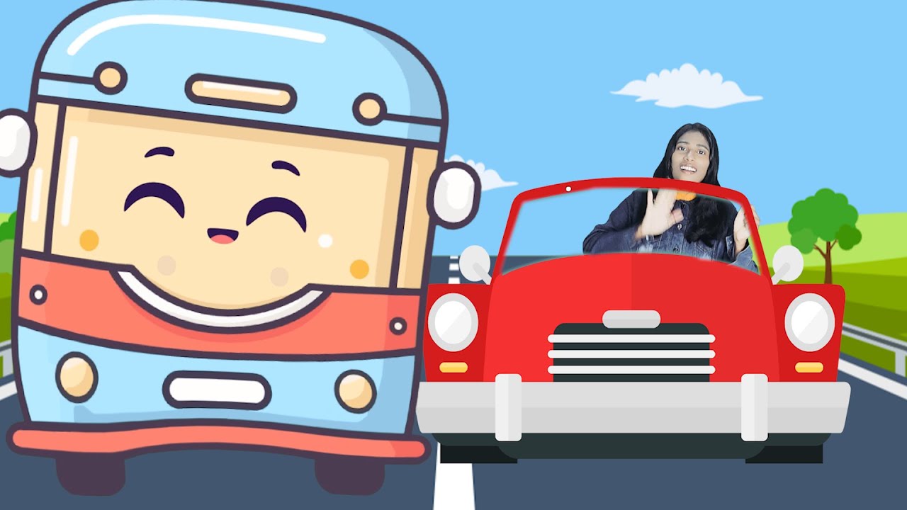 Wheels on the Bus 🚍 | Learn Land Vehicles Names & Sounds | Nursery ...