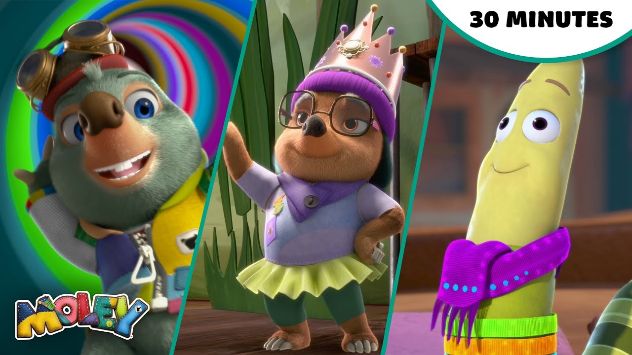 Moley and Friends Big Adventures 🎢🎡🎭 | 30 Minutes of Moley Fun | Moley ...