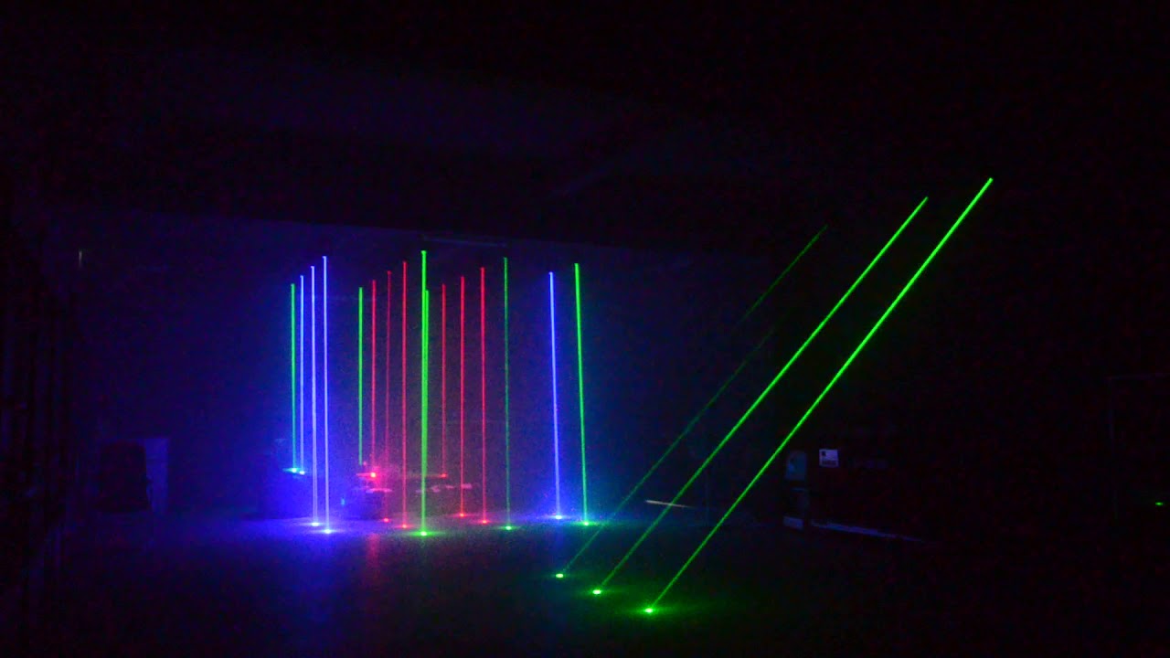 green color laser rain effect - YouTube