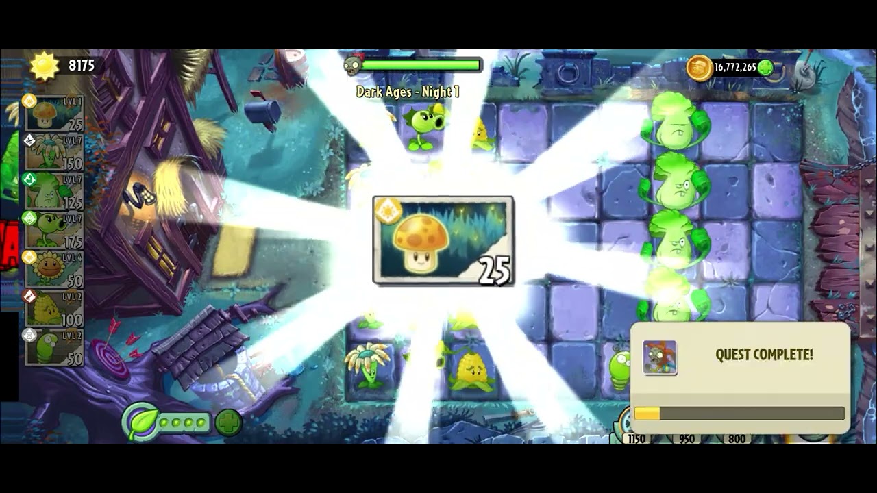 PVZ 2 Dark Ages Night 1-3 Gameplay - YouTube