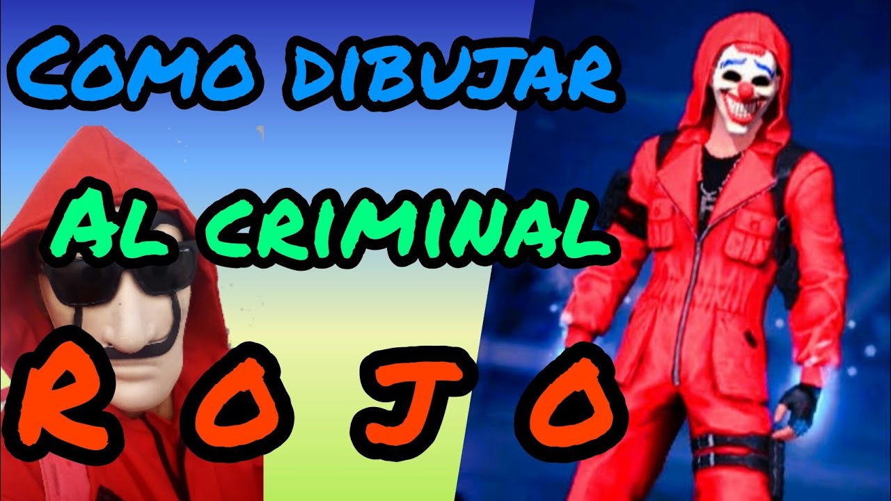 Como dibujar al ¡CRIMINAL ROJO DE FREE FIRE!Paso a paso 2021 - YouTube
