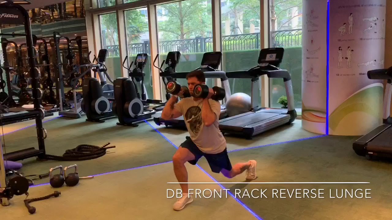 Dumbbell (Front Rack) Reverse Lunges - YouTube