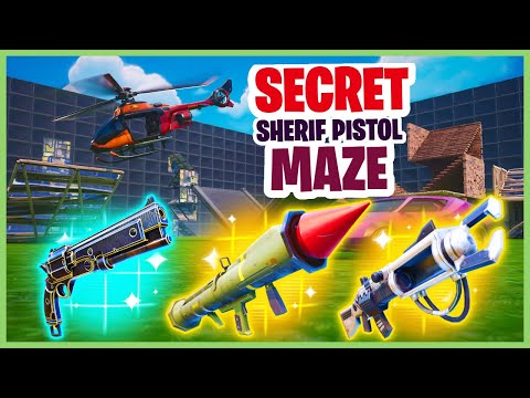 1v1 With Every Gun Fortnite SECRETS 🔫 SHERIFF PISTOL UNLOCK! (Maze Challenge Guide!)
