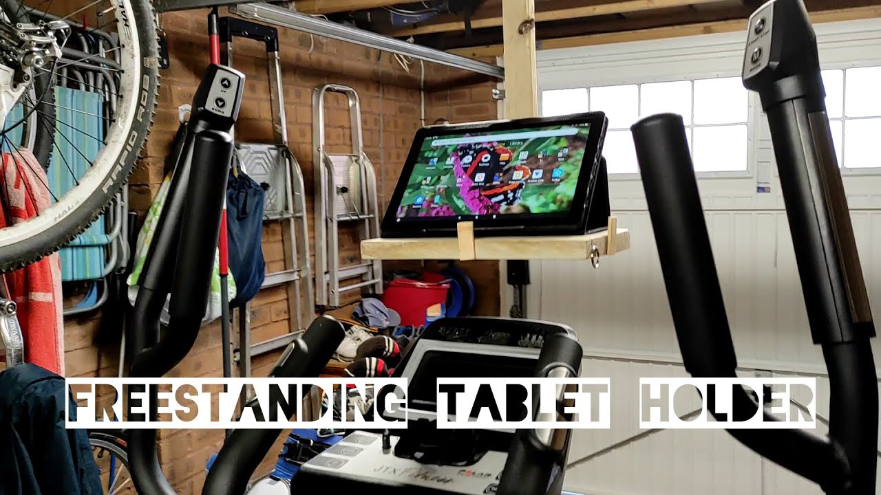 How to Make a Simple Freestanding Tablet Holder for Exercise Equipment ...