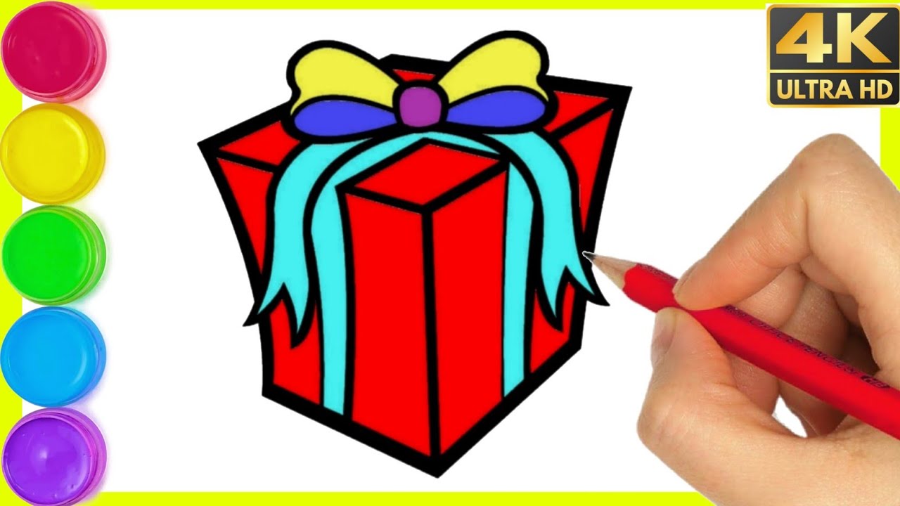 How to draw birthday gift 🎁 box Drawing easy || Easy and step by step ...