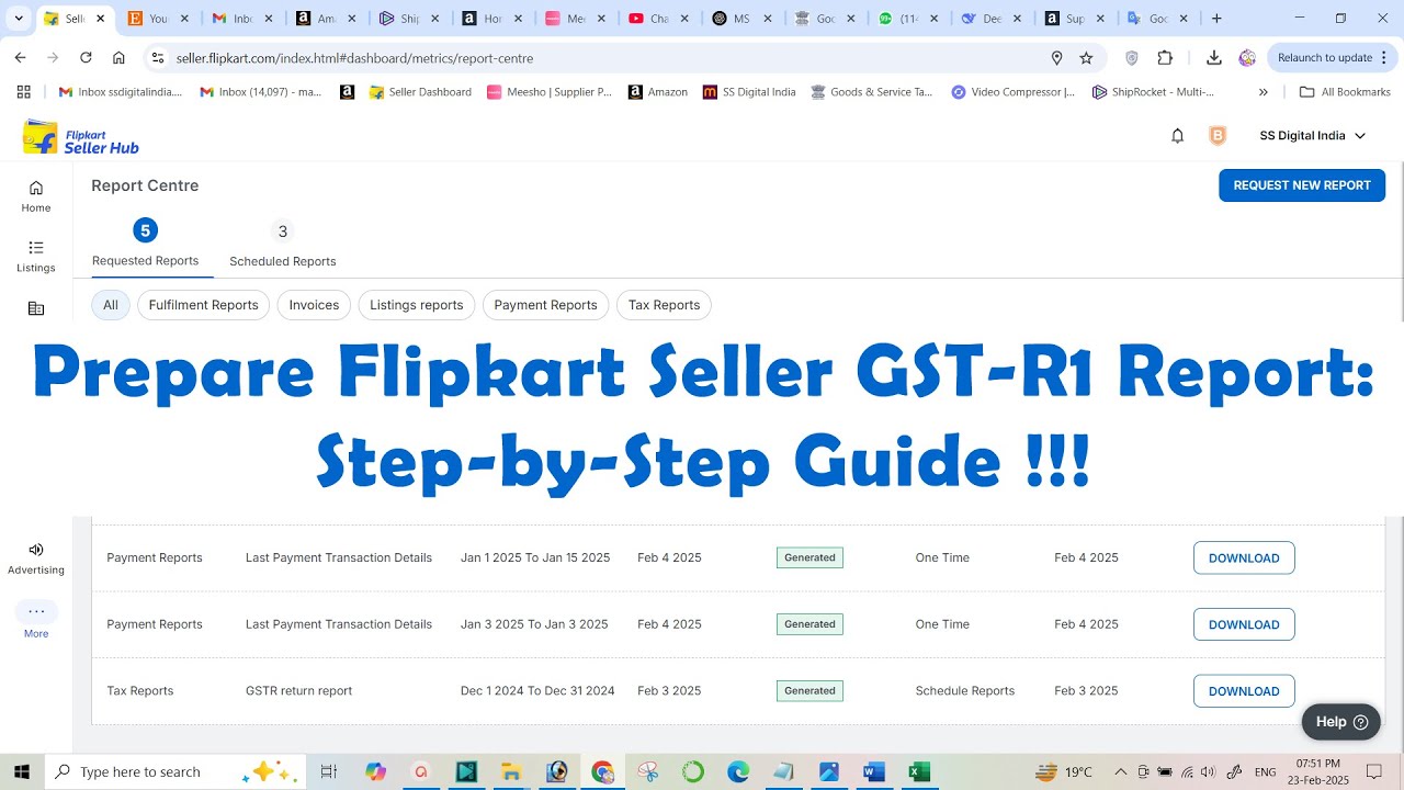 Prepare Flipkart Seller GST-R1 Report: Step by Step Guide !!! - YouTube