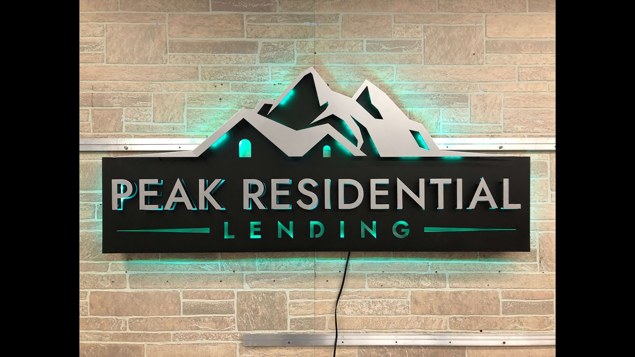 Custom metal business signage - Peak Residential Lending - YouTube
