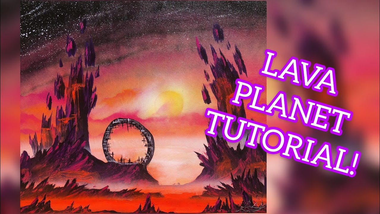 How to Paint a LAVA PLANET- Spray Paint Art by STAR GAZER - YouTube